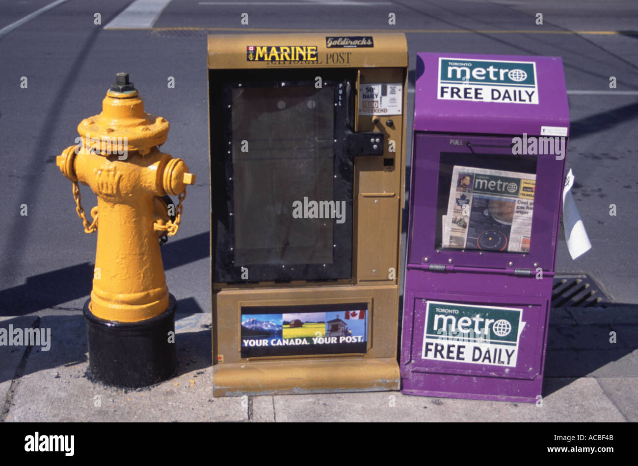 Fire Hydrant and newspaper stands Toronto street Stock Photo - Alamy