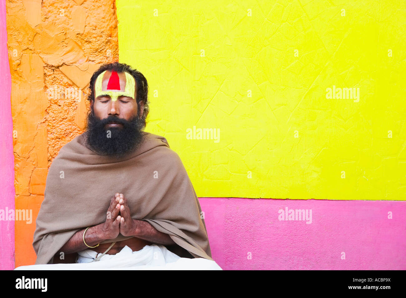 Sadhu sitting and praying hi-res stock photography and images - Alamy