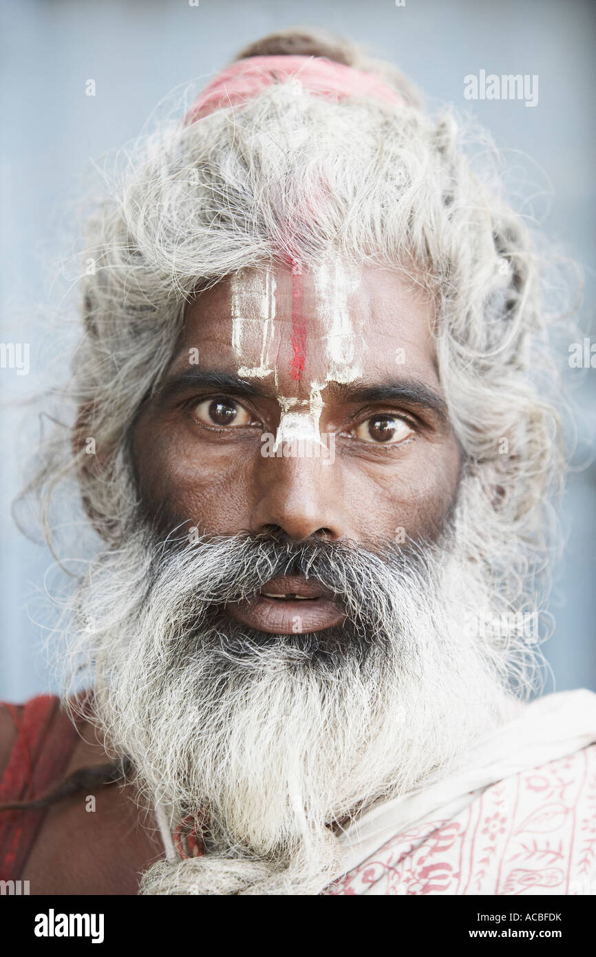 Portrait of a sadhu Stock Photo - Alamy