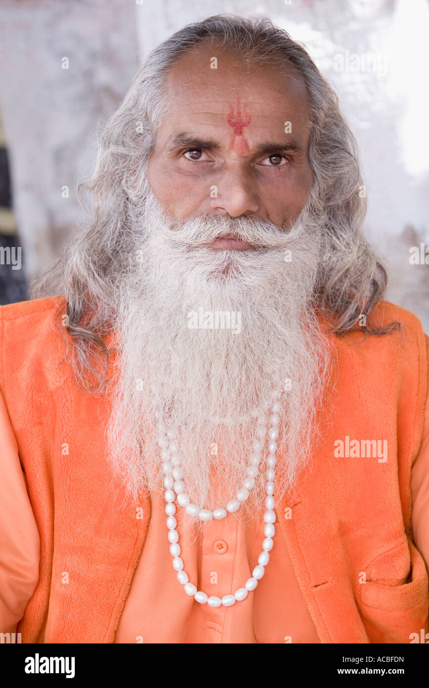 Portrait of a sadhu Stock Photo - Alamy