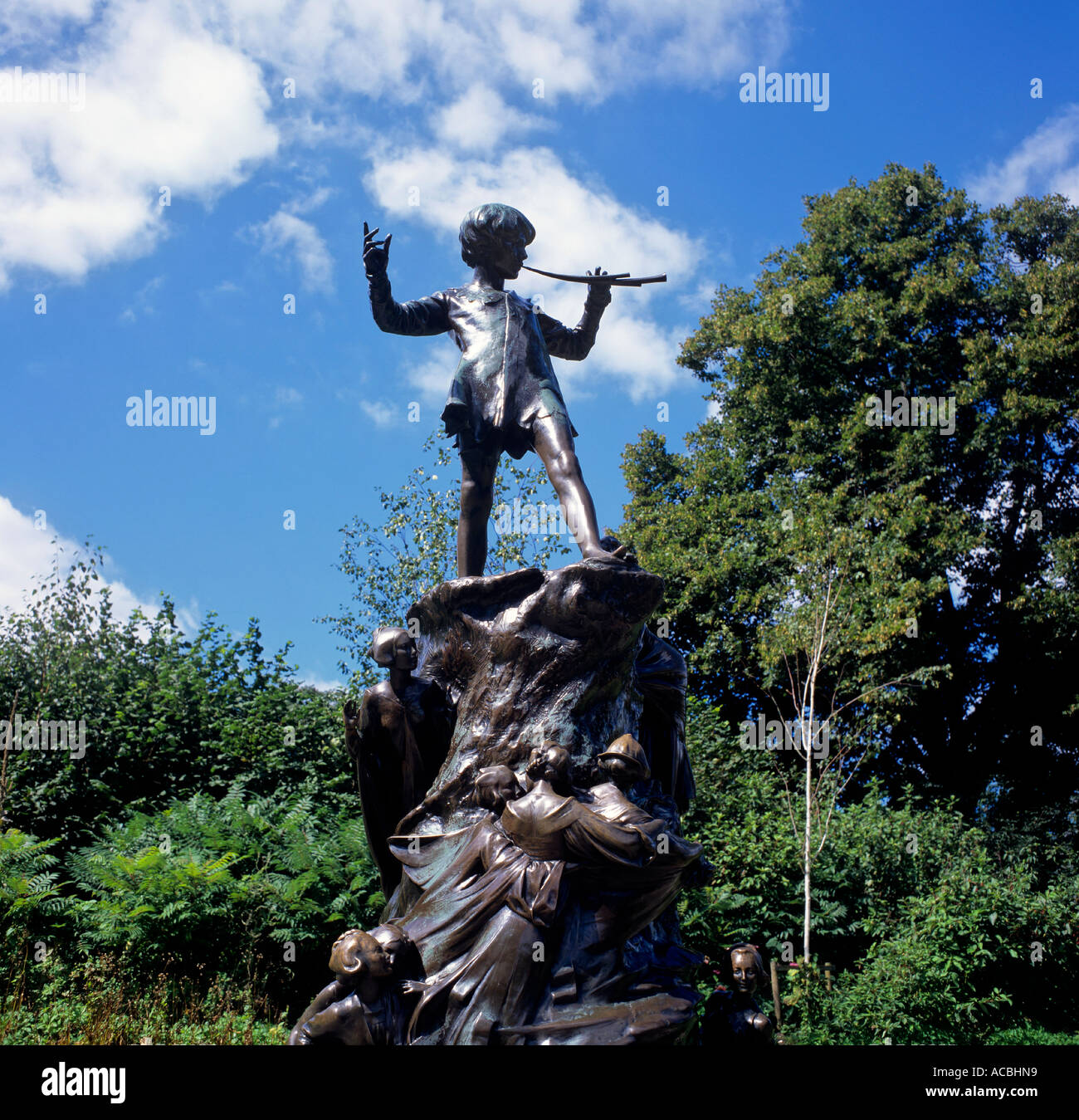sculpture of peter pan at kensington gardens city of london england ...