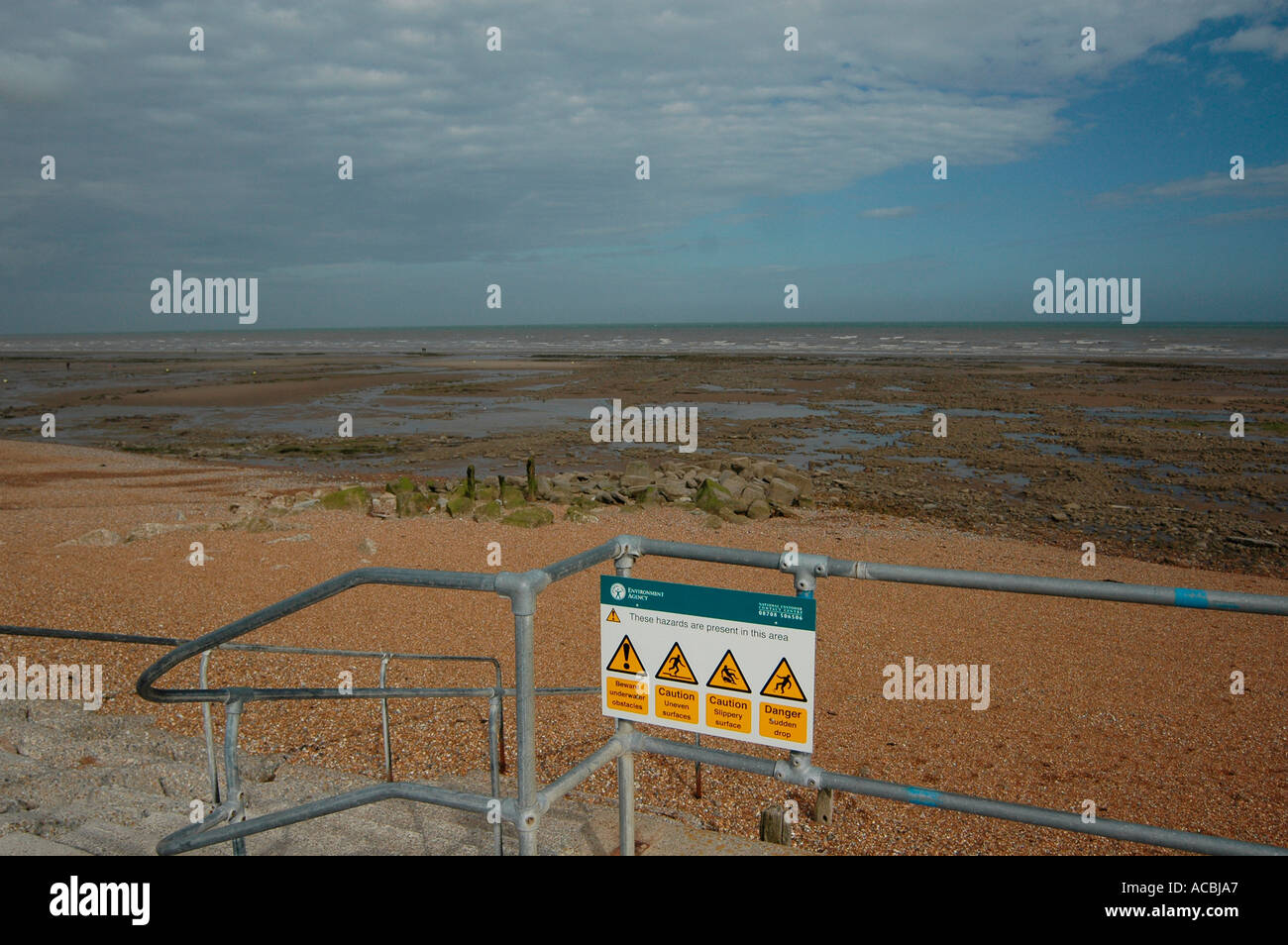 Warning sign on beach Stock Photo - Alamy