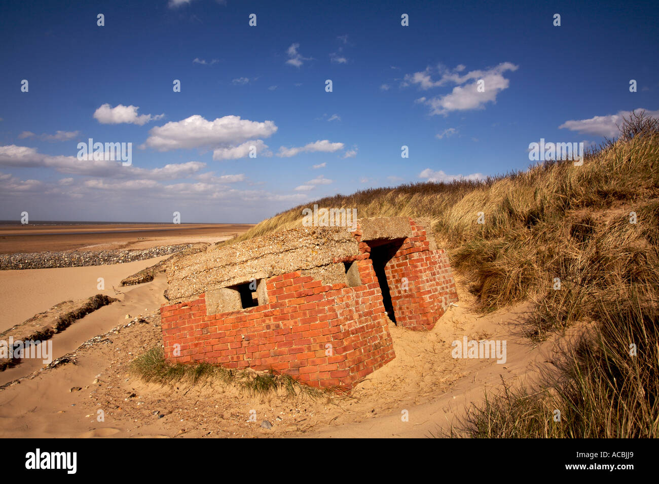 Old wartime defensive gun emplacement on Hunstanton beach in Norfolk ...