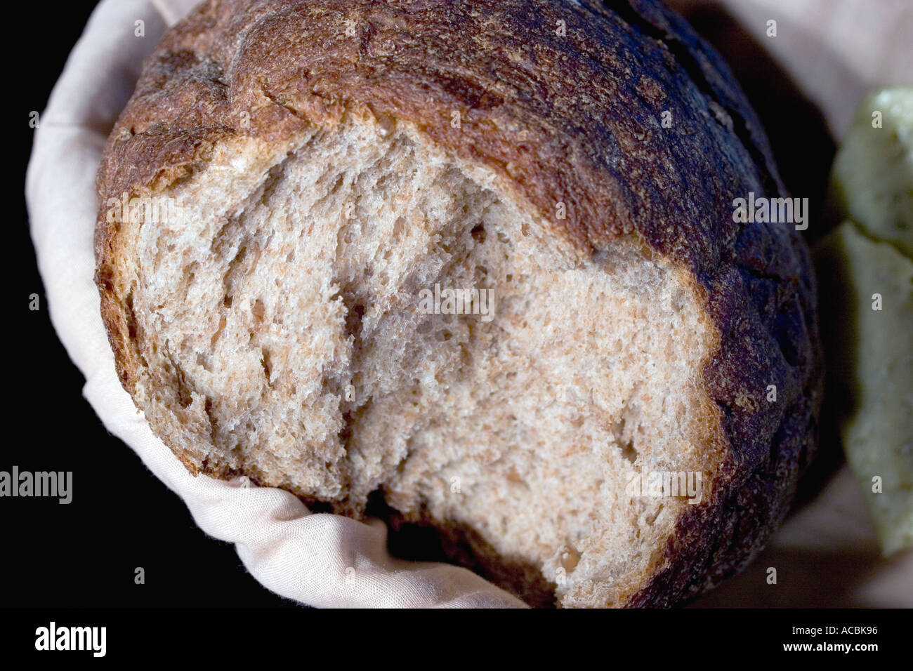 Homemade bread in basket Stock Photo - Alamy