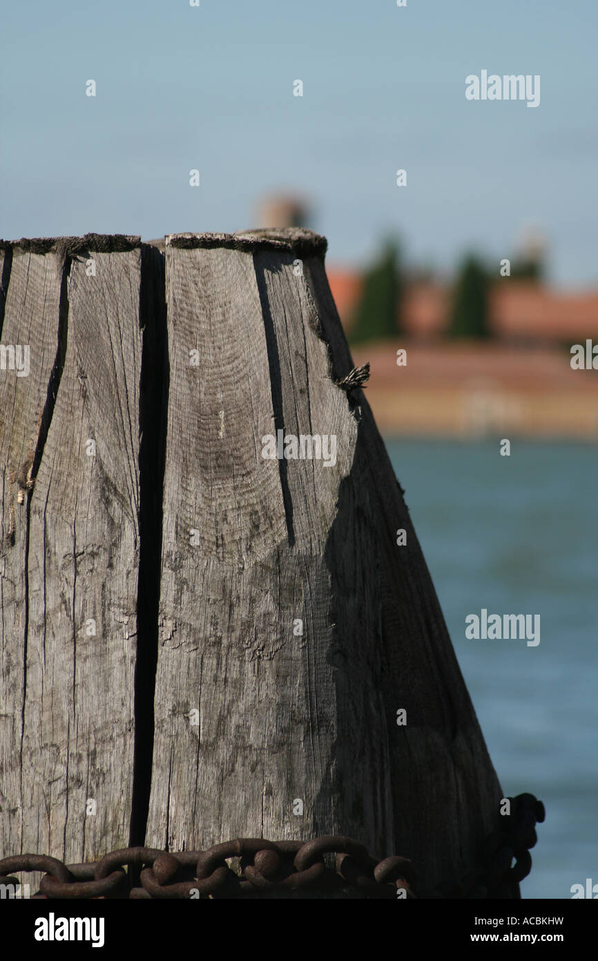 wooden post murano Venice Italy Stock Photo - Alamy