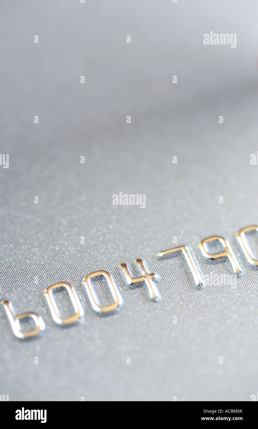 Close up of credit card numbers Stock Photo - Alamy