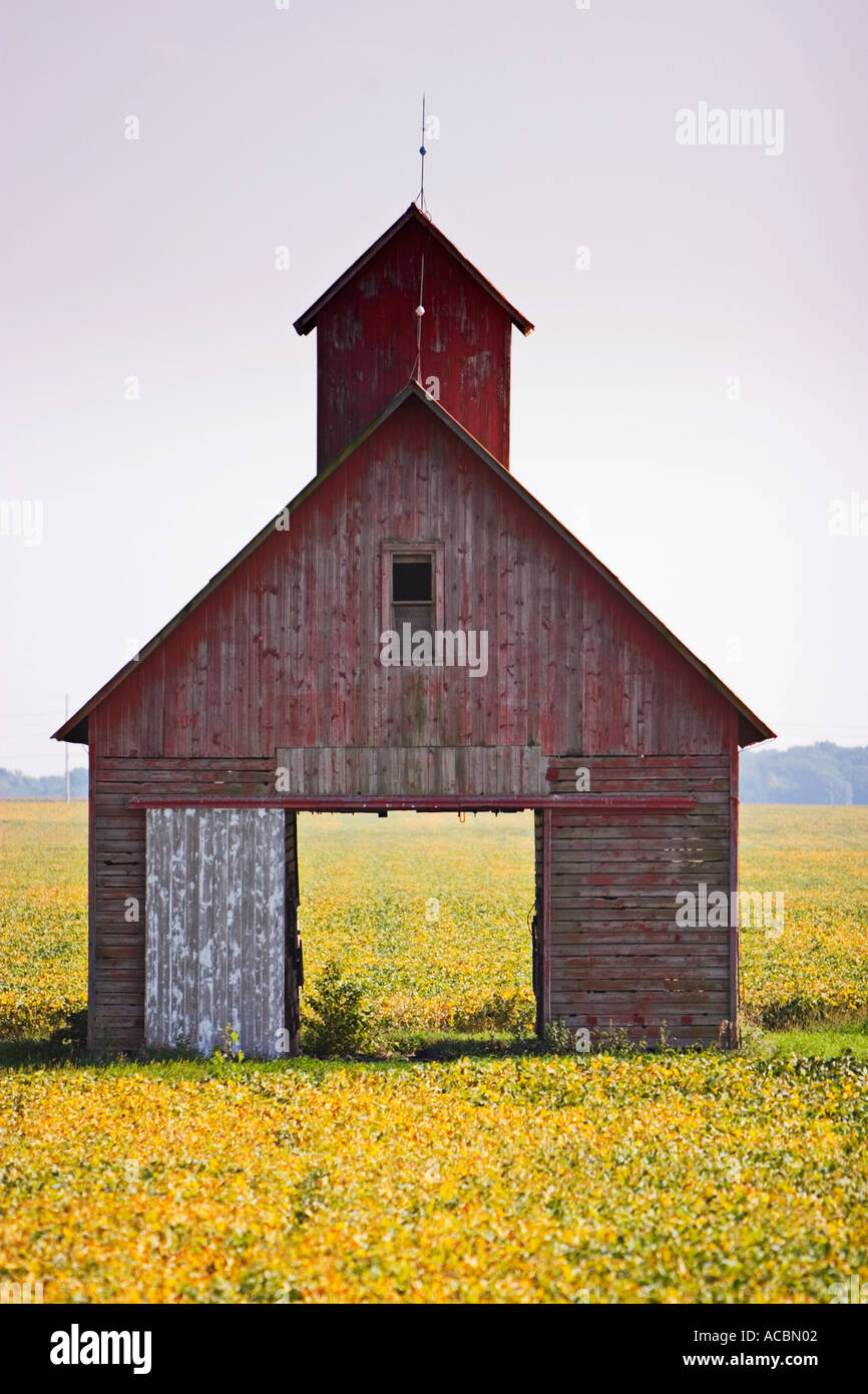 open see through wooden barn with lighting rods Stock Photo - Alamy