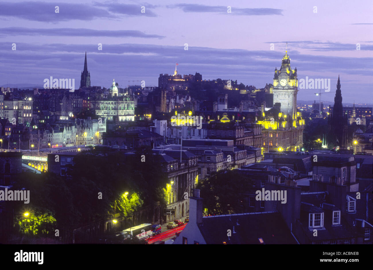Edinburgh City Lights Stock Photo - Alamy