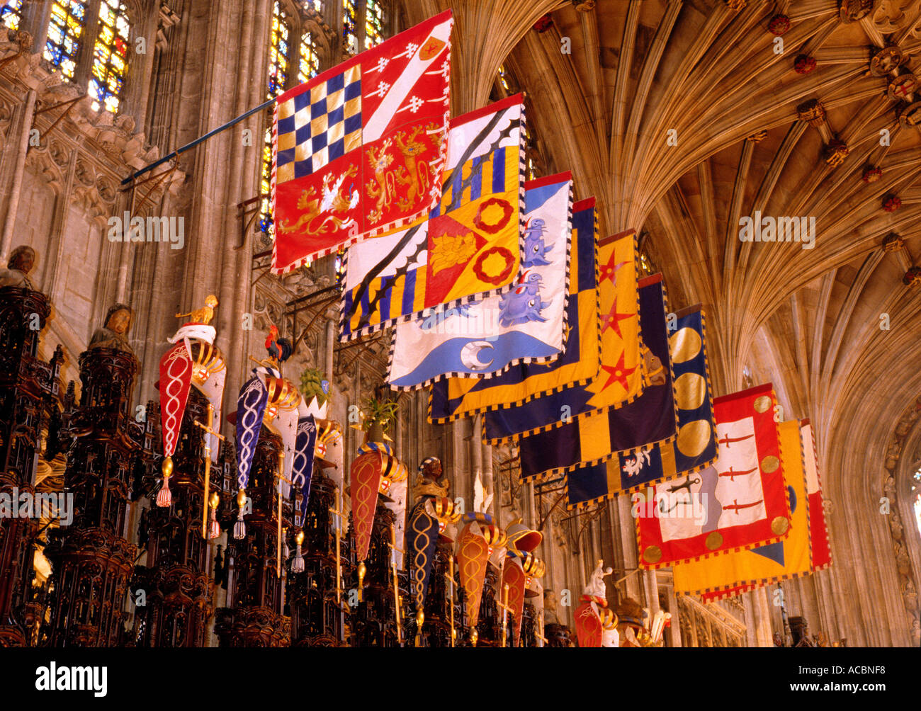 Windsor St Georges Chapel Heraldry choir Berkshire England UK Banners ...