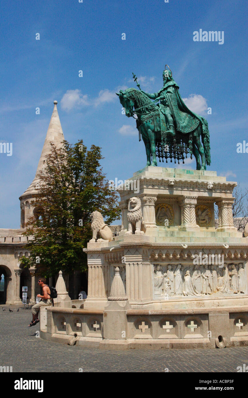 Budapest city Buda Castle St Stephen's Statue Monument Fisherman's ...