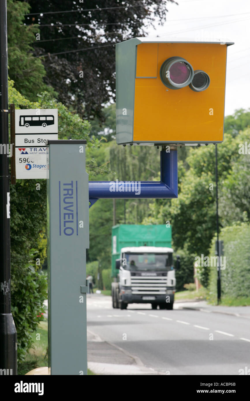 A lorry approaches a truvelo speed camera at a bus stop The camera ...