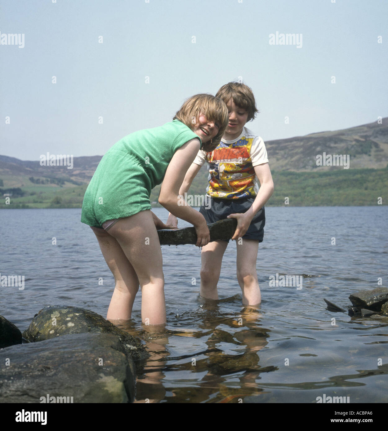 Children Building Dams Stock Photo - Alamy