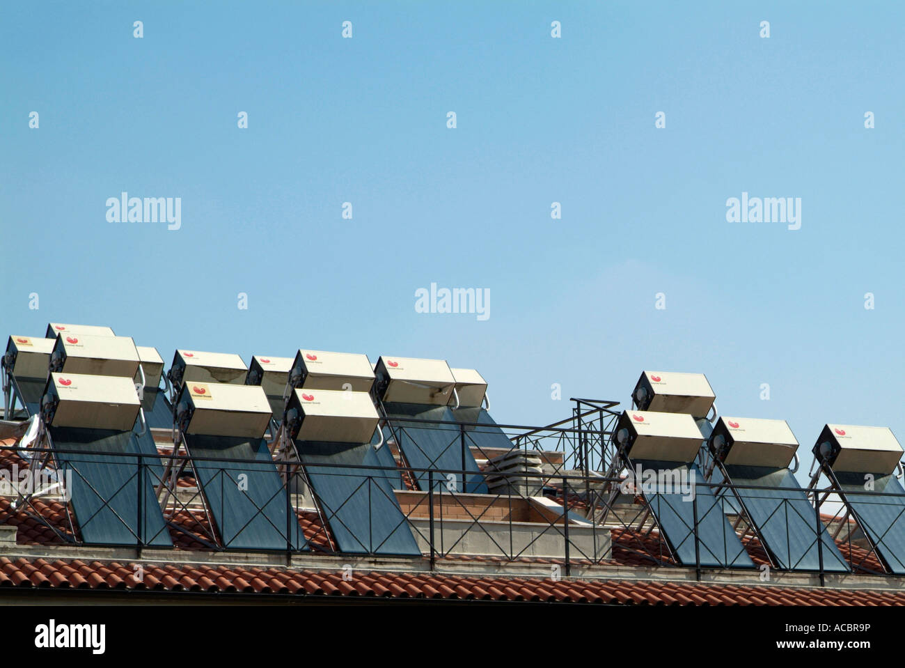 solar panels on a high rise building Stock Photo - Alamy