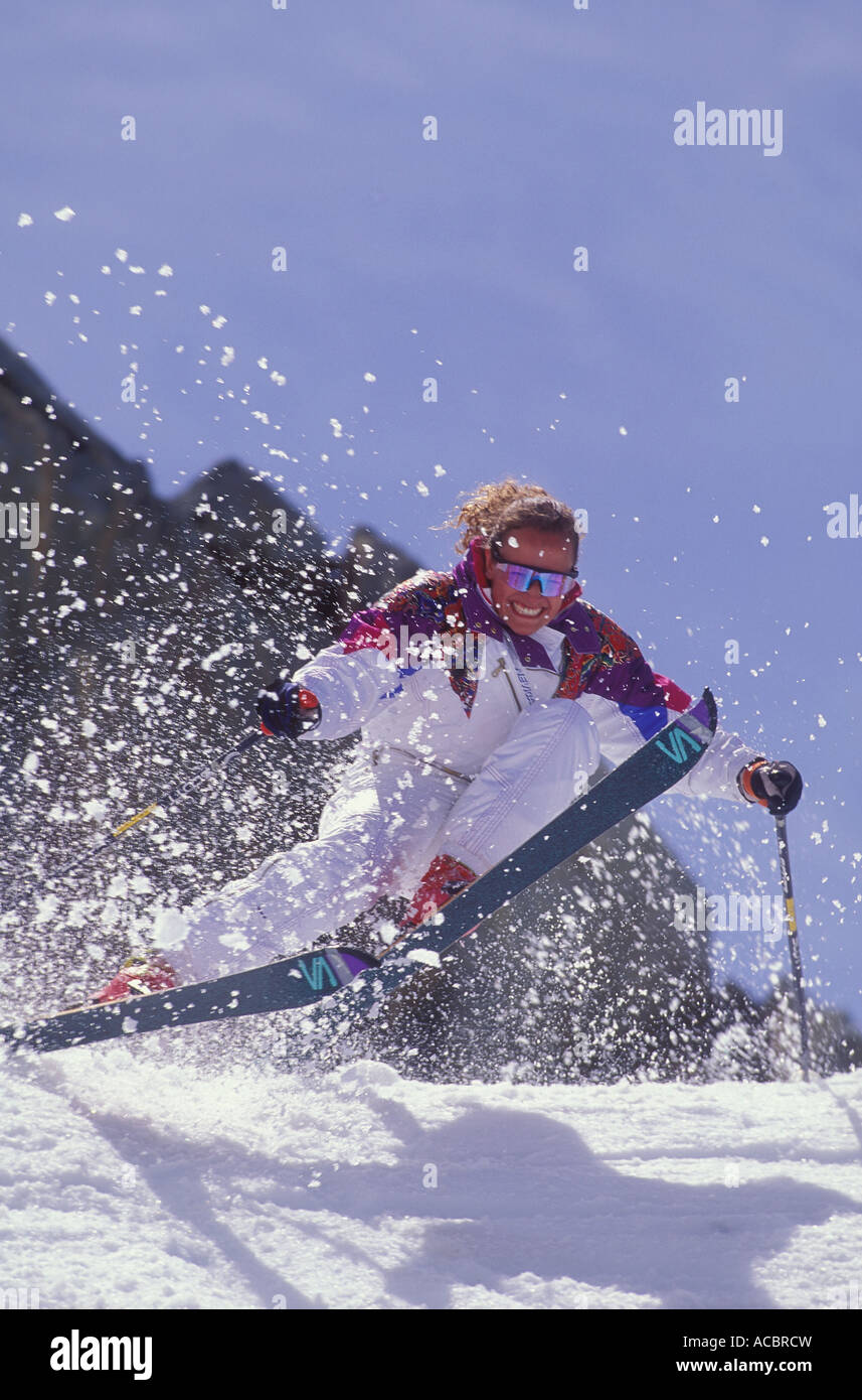 female skier Whistler Backcountry Coast Mountains British Columbia ...