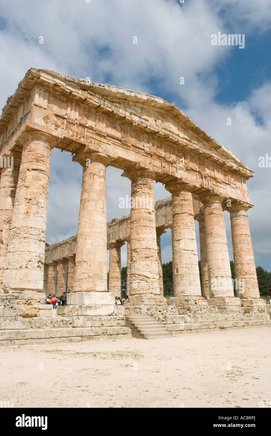 Unfinished Doric temple 424 BC Segesta Western Sicily Italy Stock Photo ...
