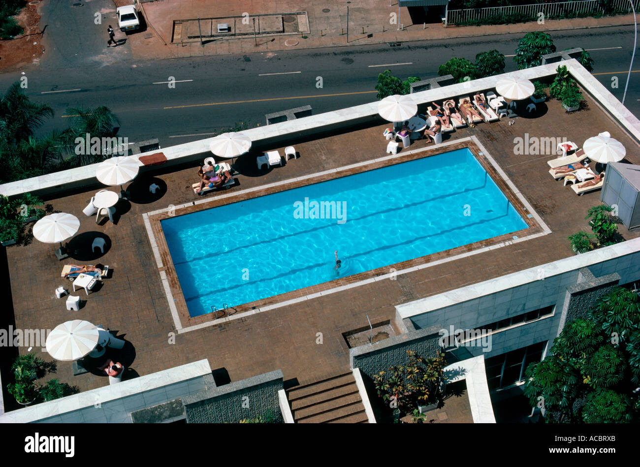 swimmingpool on roof of hotel carlton city of brasilia state of goias ...