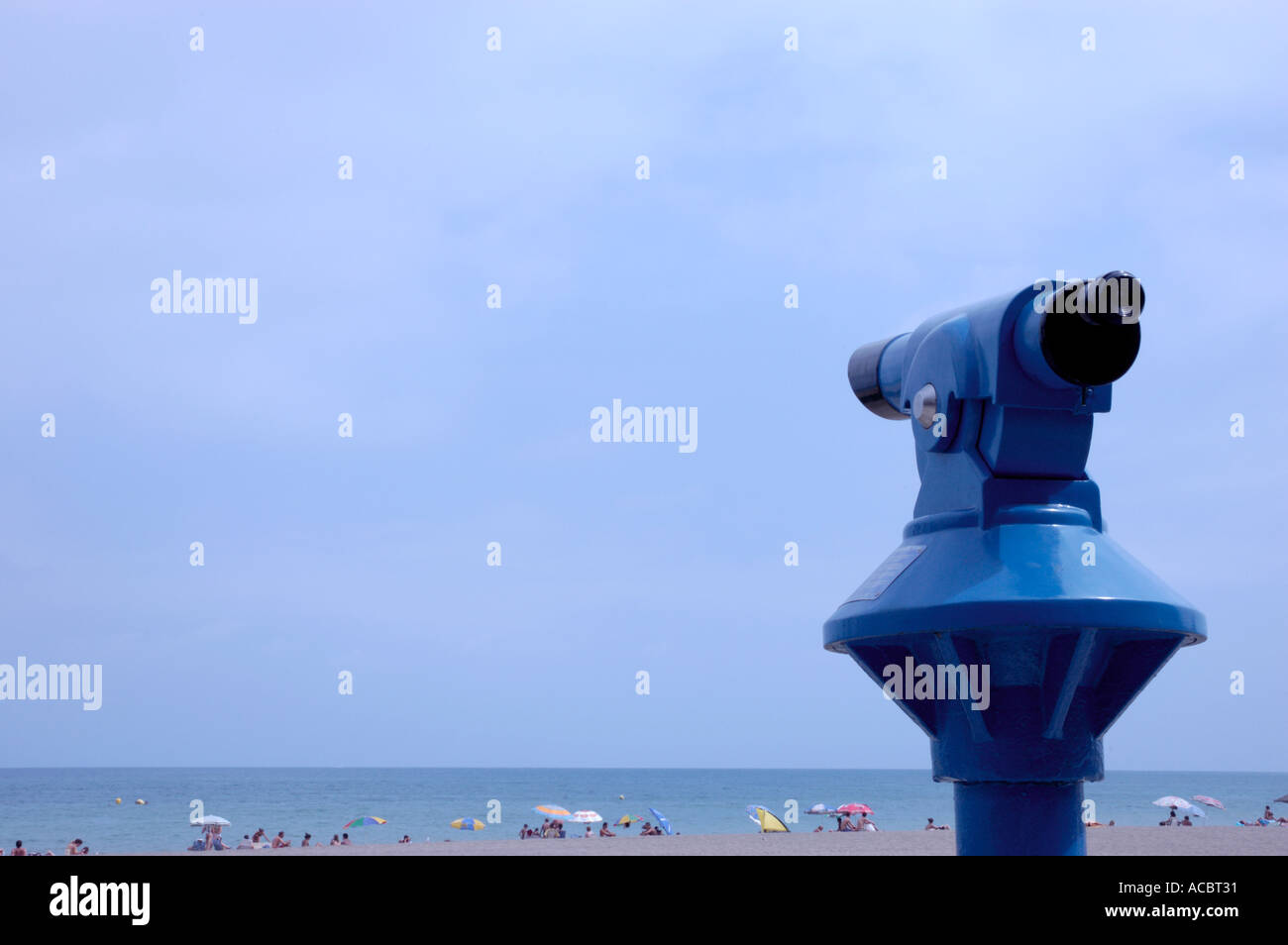 beach telescope malaga Stock Photo - Alamy