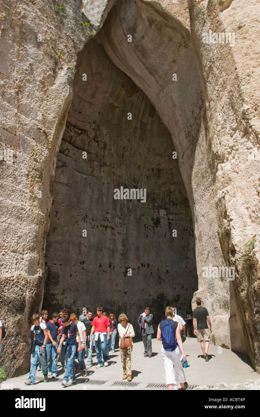 Cave near ancient Greek theater Siracusa Sicily Stock Photo - Alamy