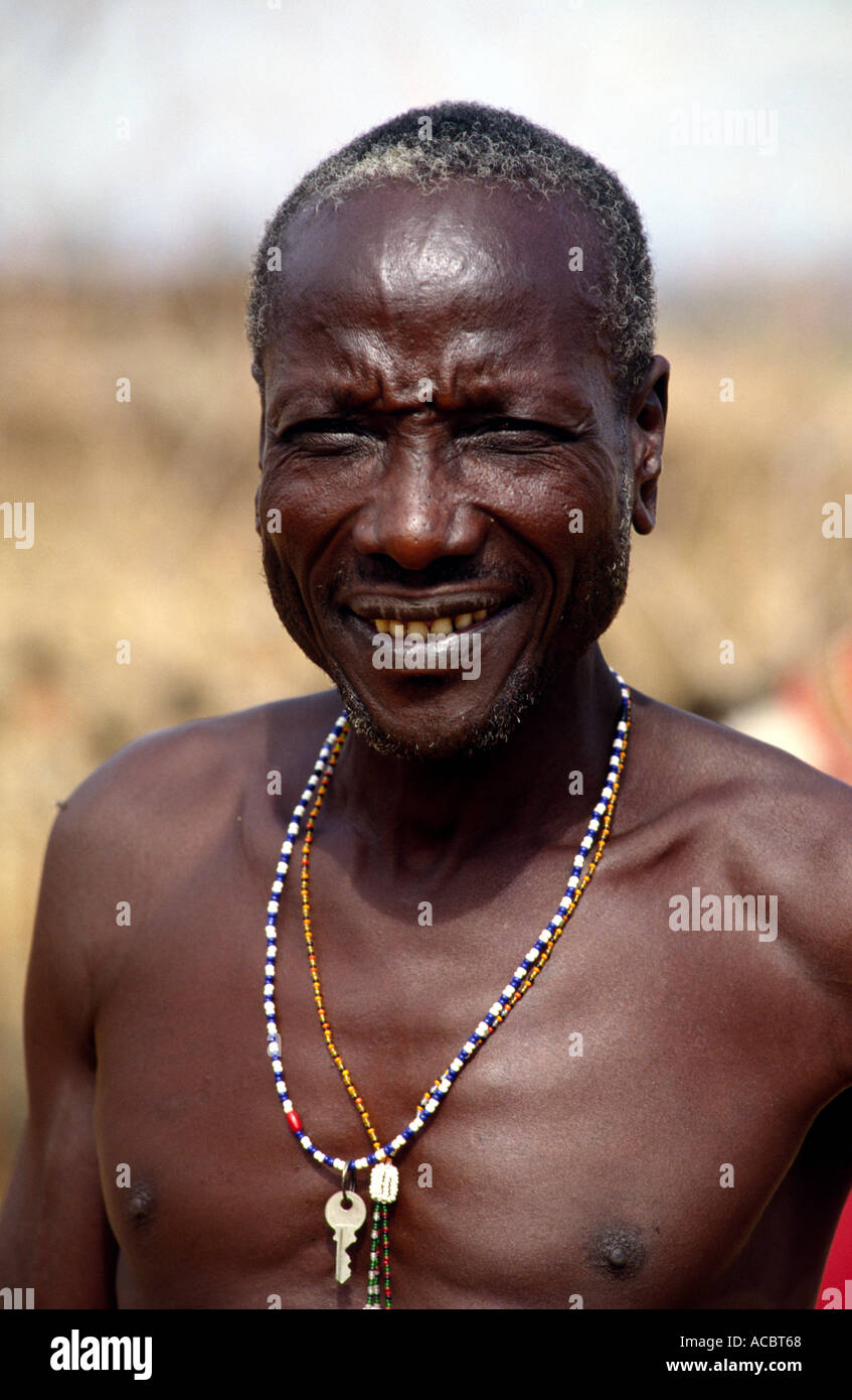 Portrait of elder Samburu man Kenya East Africa Stock Photo - Alamy