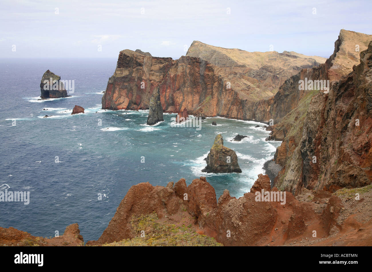 Sao Lourenco, Splendid scenery showing the dramatic north coast cliffs ...