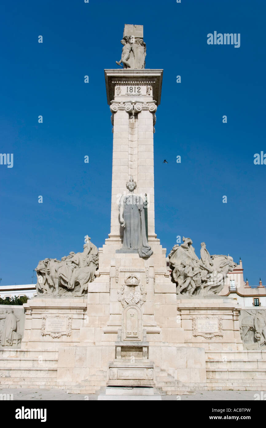 Monument to the 1812 constitution Plaza de Espana Cadiz Andalucia Spain ...