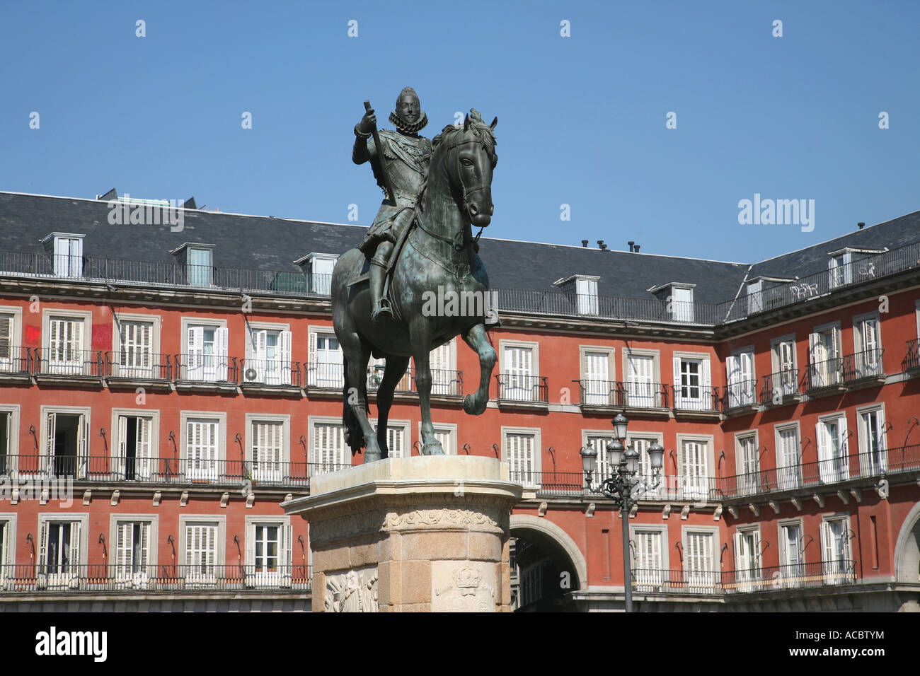 Madrid - Plaza Mayor, Statue of Felipe III in Madrid s famous square ...