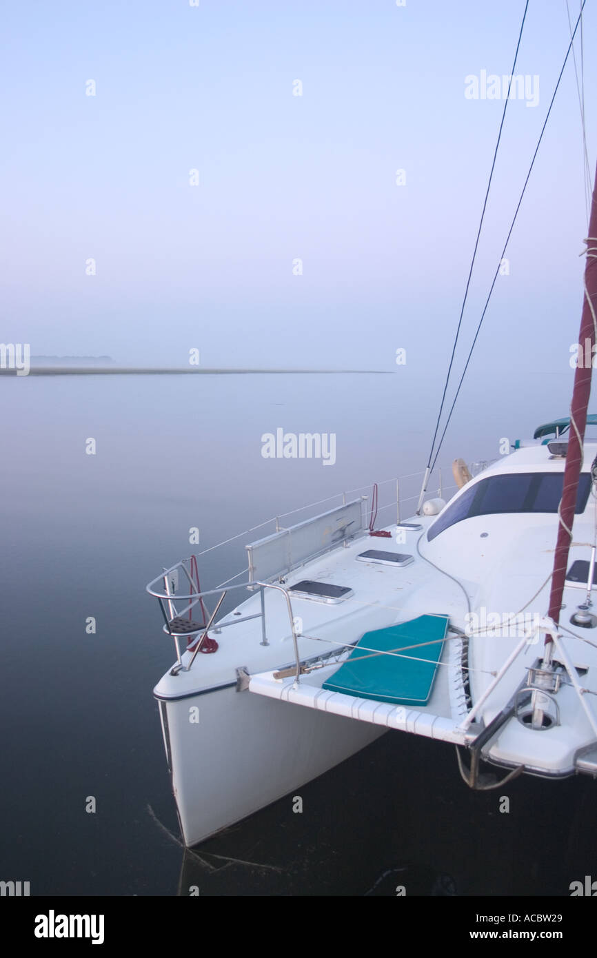 Sailboat at morning 2 Stock Photo - Alamy
