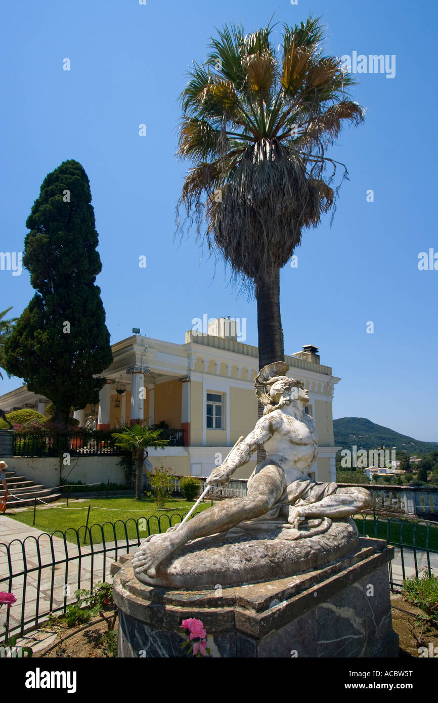 Greece Corfu Island Achillion Museum garden Sculpture of Achilles ...