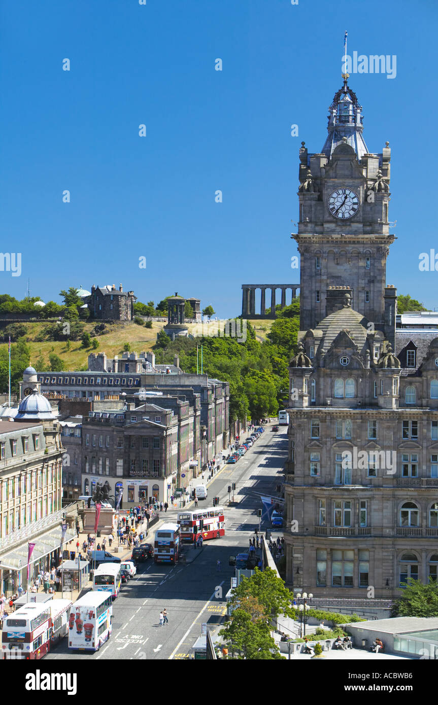 Princes Street, Edinburgh, Scotland. View from the Scott Monument along ...