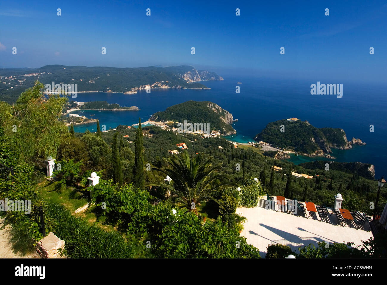Corfu Island panoramic view from Hotel golden Fox to the bay of ...