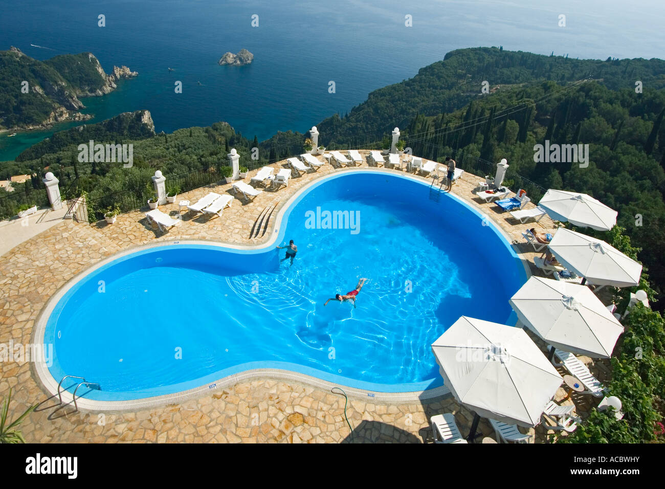 Corfu Island panoramic view from Hotel golden Fox to the bay of ...