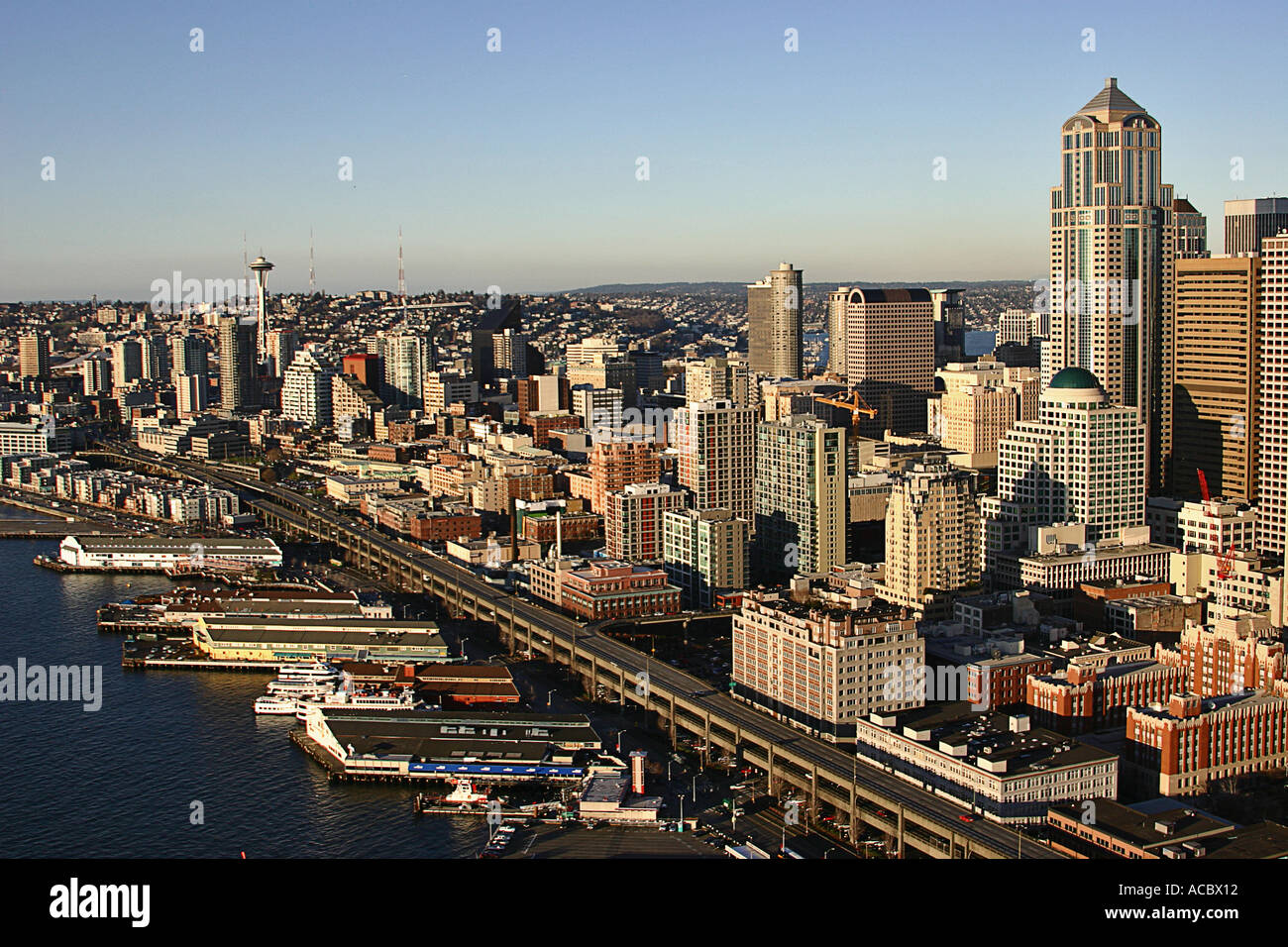 Sunny day seattle skyline from hi-res stock photography and images - Alamy