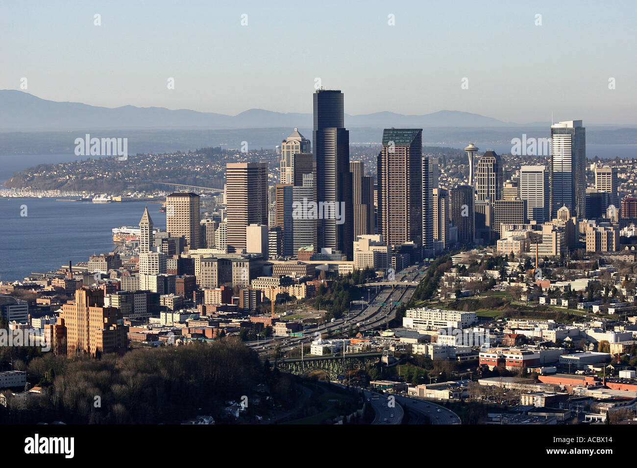 Aerial view of Seattle water front from the South Stock Photo - Alamy