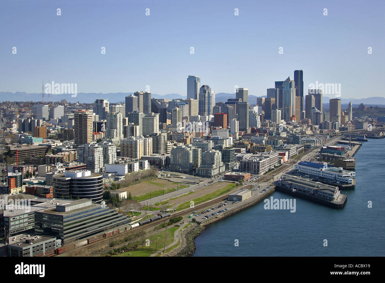 Aerial view of Seattle water front from the North Stock Photo - Alamy