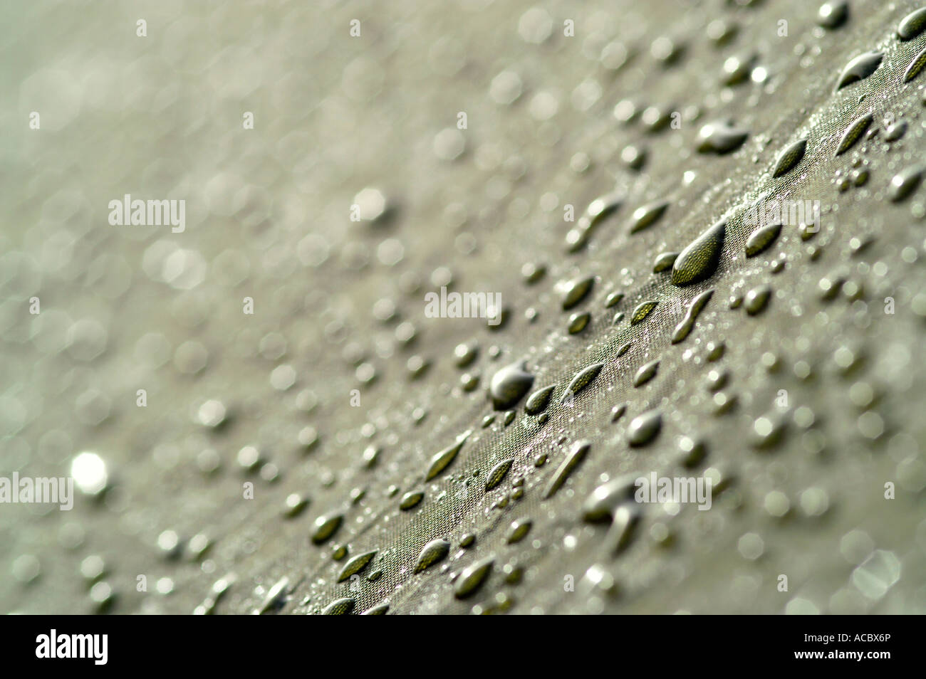 Water droplets on tent textile surface, detail Stock Photo - Alamy
