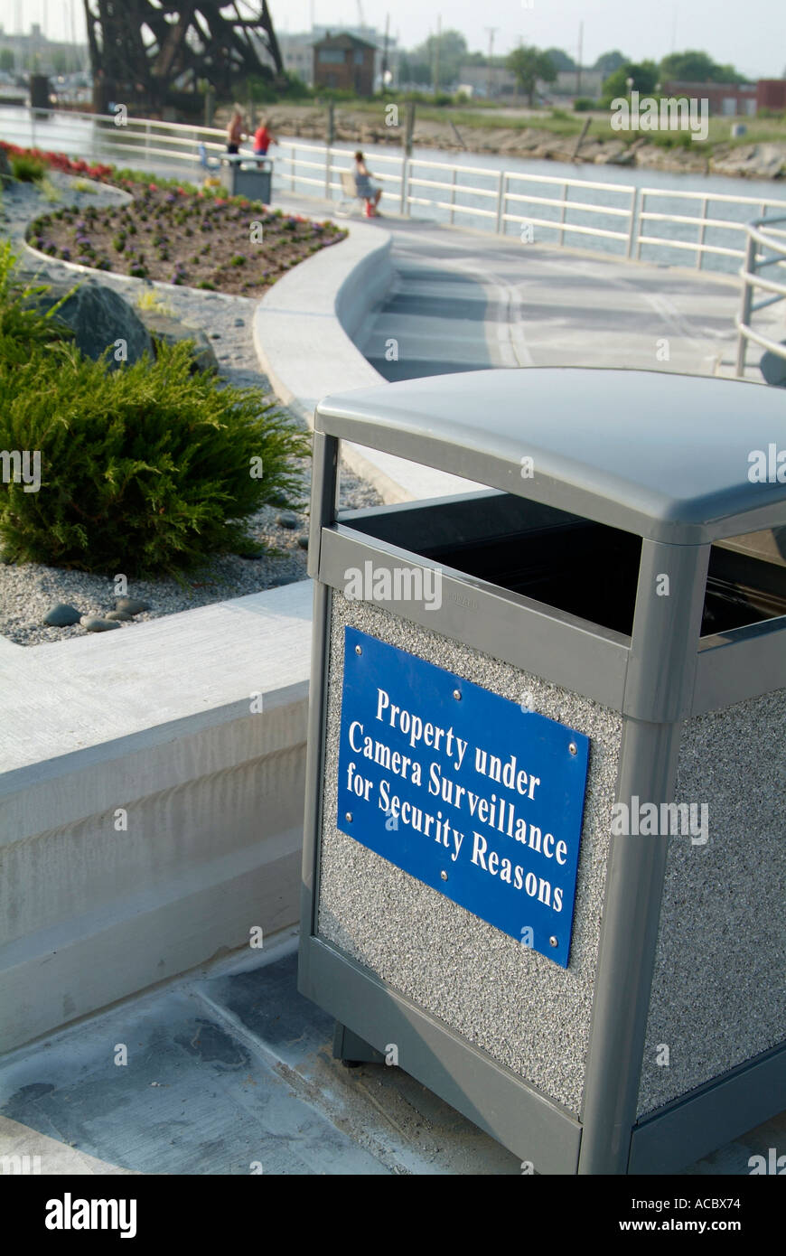 sign stating that a public area is under video camera Surveillance for ...