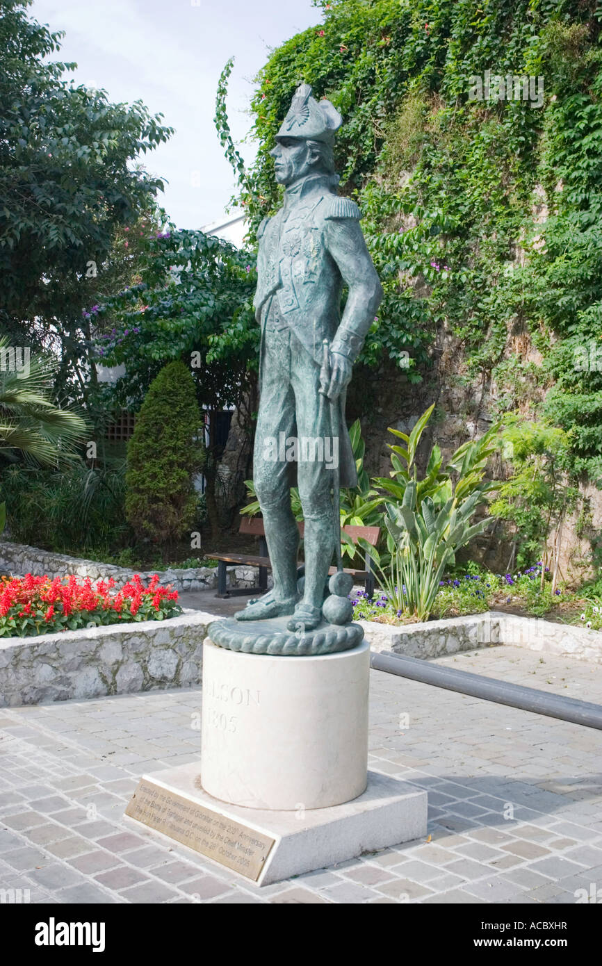 Statue of Lord Nelson 200 year anniversary of the Battle of Trafalgar ...