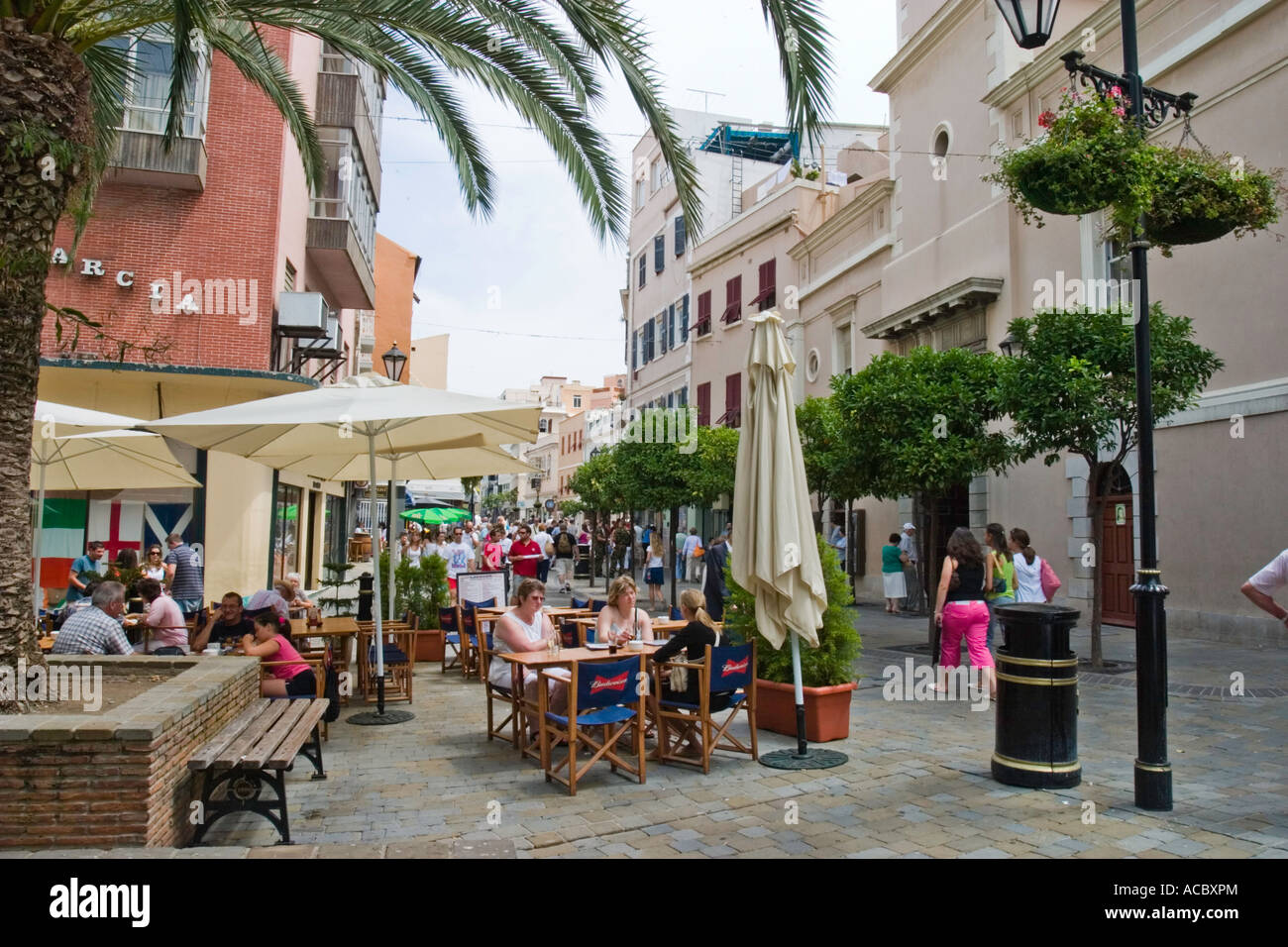 Main Street Gibraltar Europe Stock Photo - Alamy