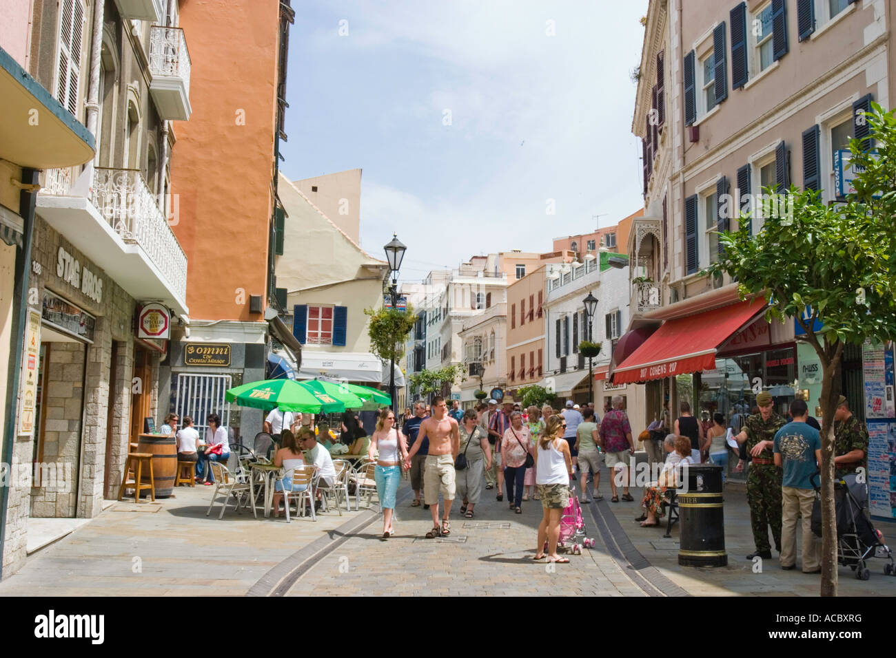 Main Street Gibraltar Europe Stock Photo - Alamy
