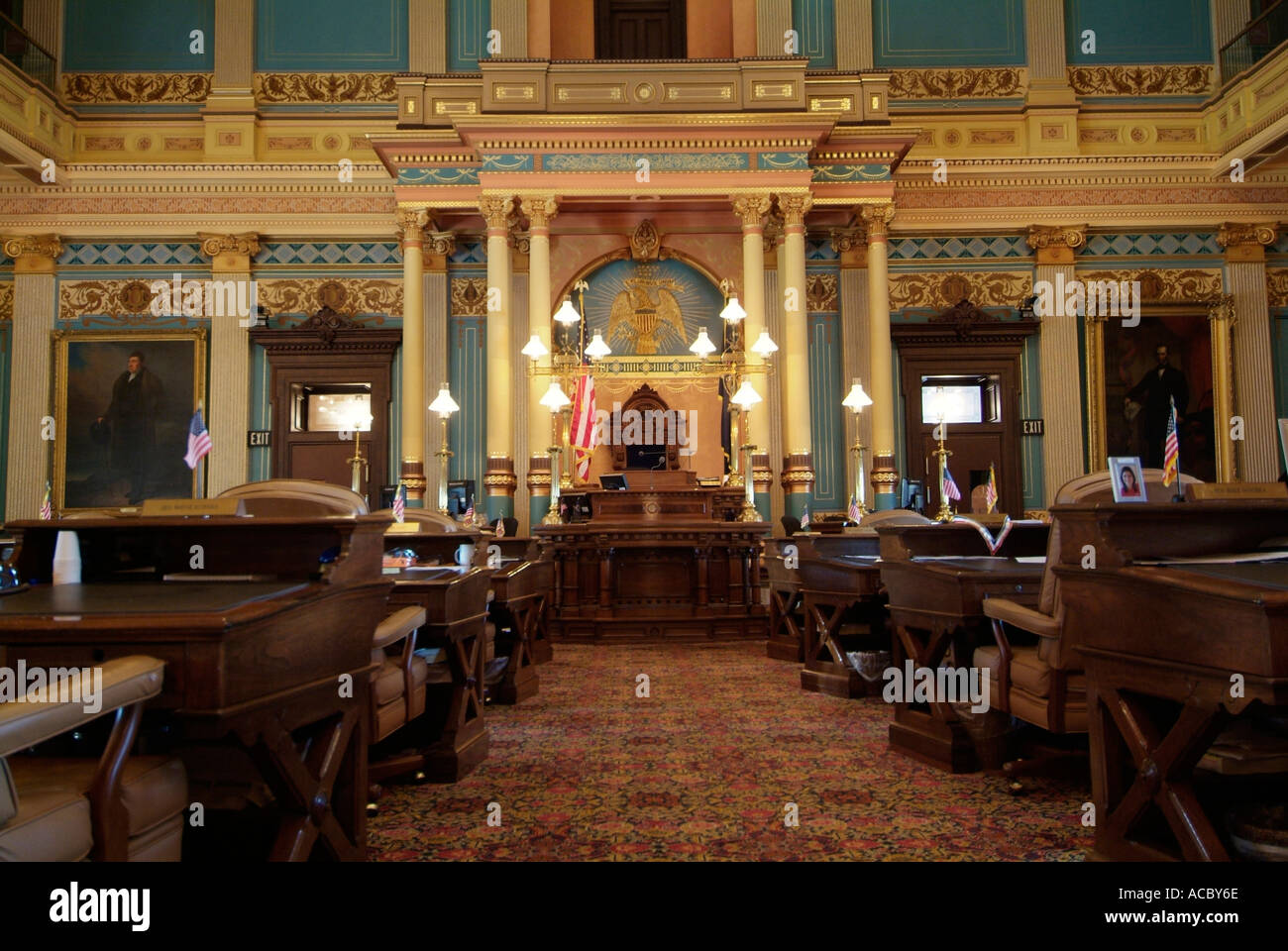 Michigan State Capitol building at Lansing statehouse Stock Photo - Alamy