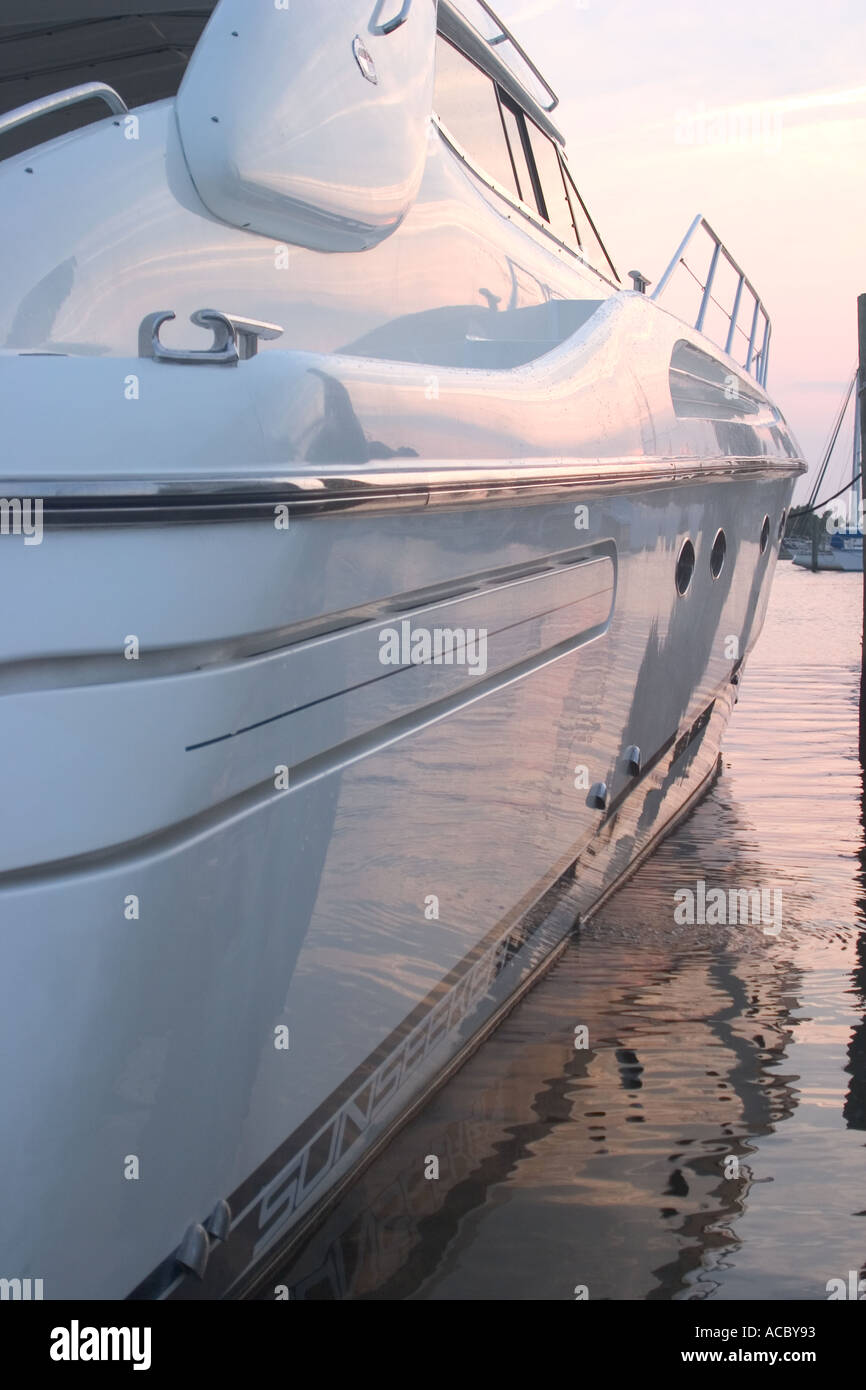 Sunseeker at dock 1 Stock Photo - Alamy