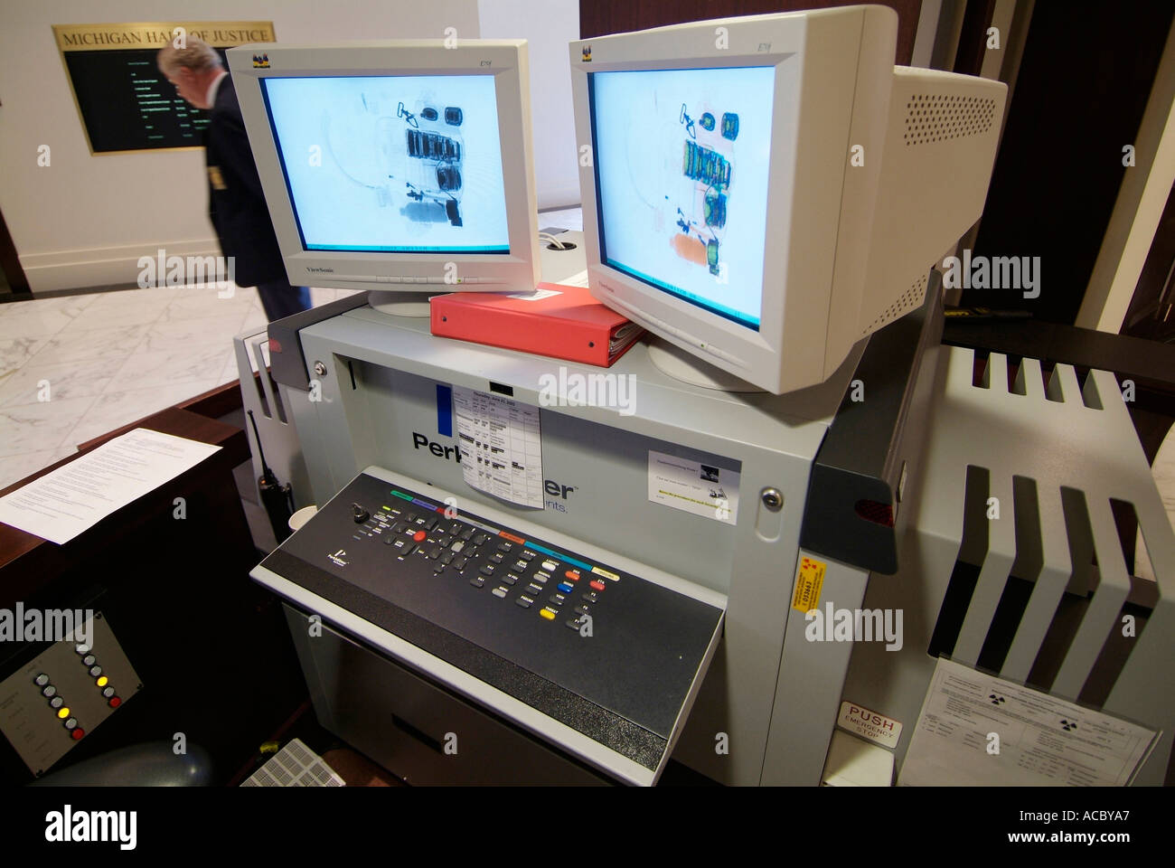 Security x-ray machine inside of the Supreme Court Building Lansing ...