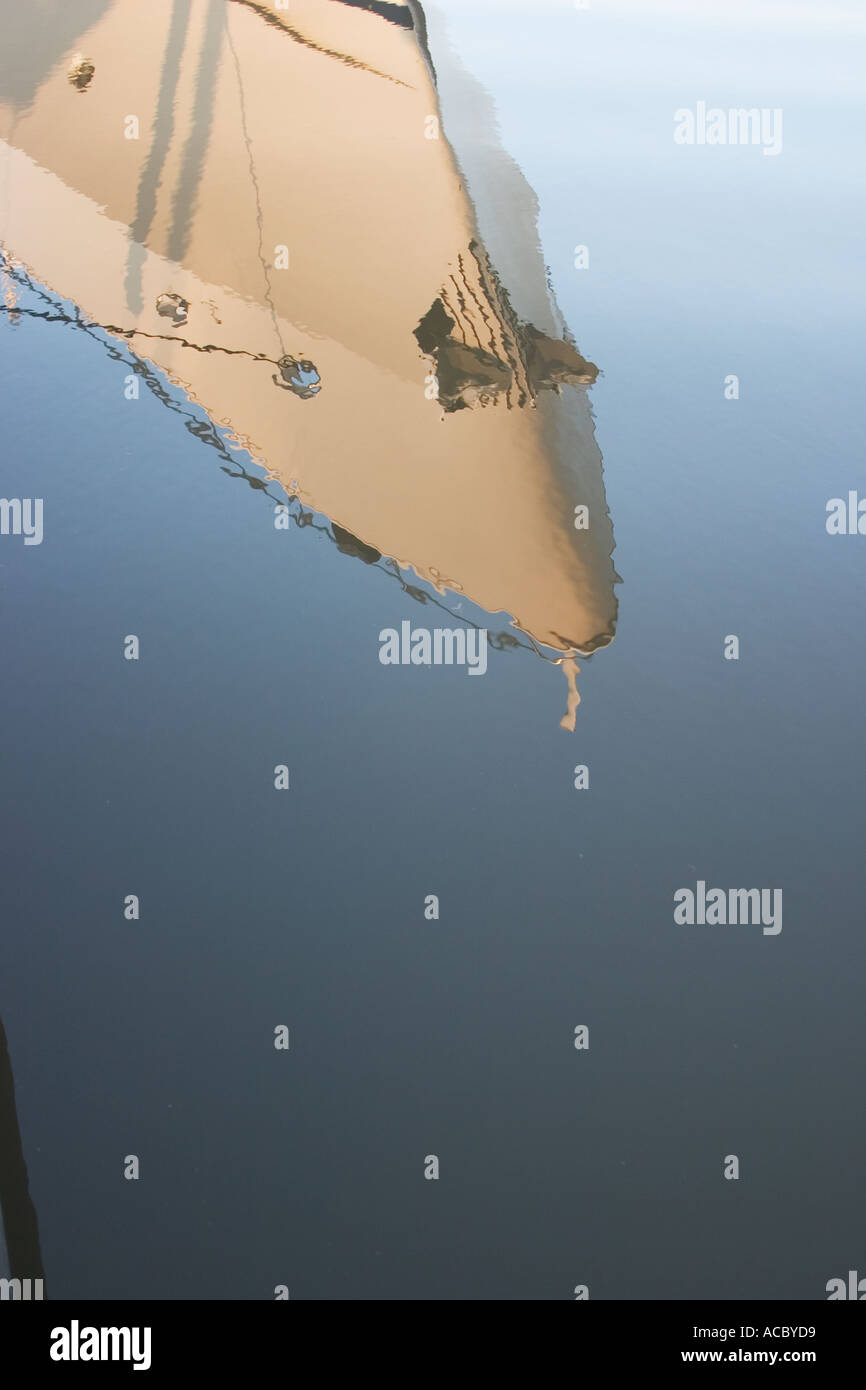 Reflection of ships bow 2 Stock Photo - Alamy