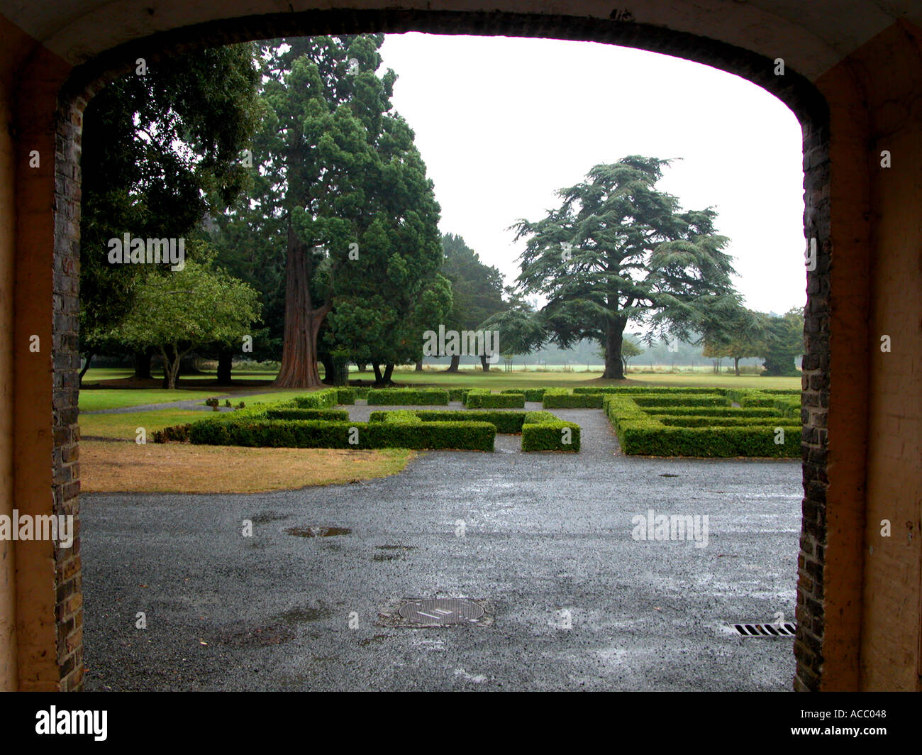 Trees seen through arch, Phoenix Park, Dublin, Republic of Ireland ...