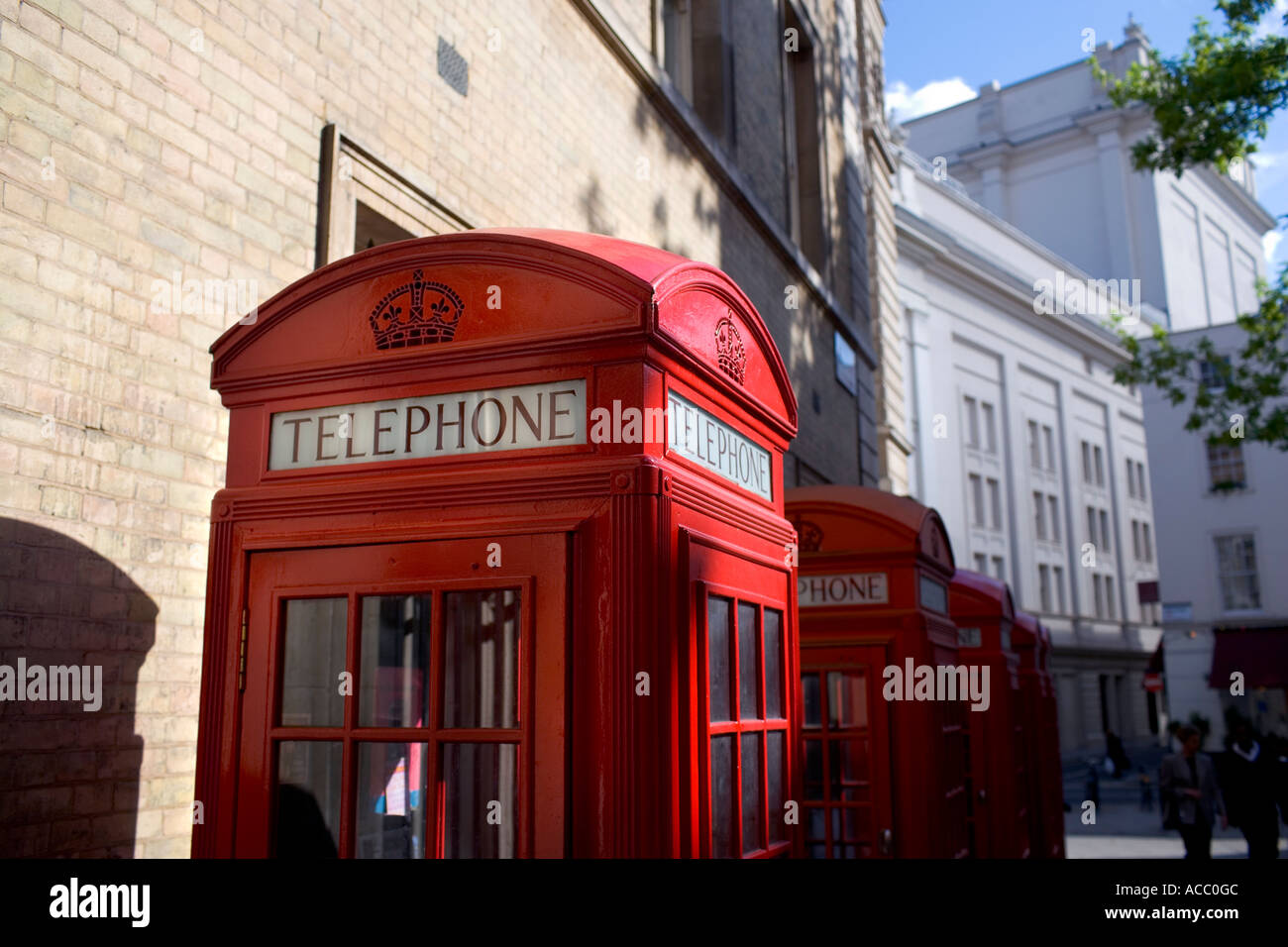London England Telephone booths in a row Stock Photo - Alamy