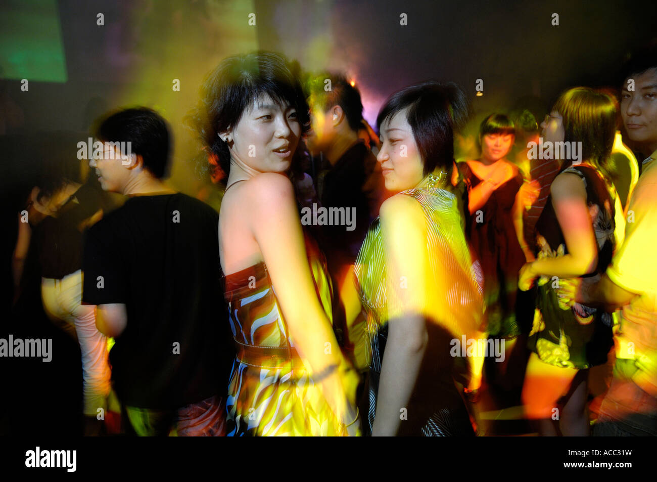 Chinese young people dancing at a nightclub Club Tango in Beijing China ...