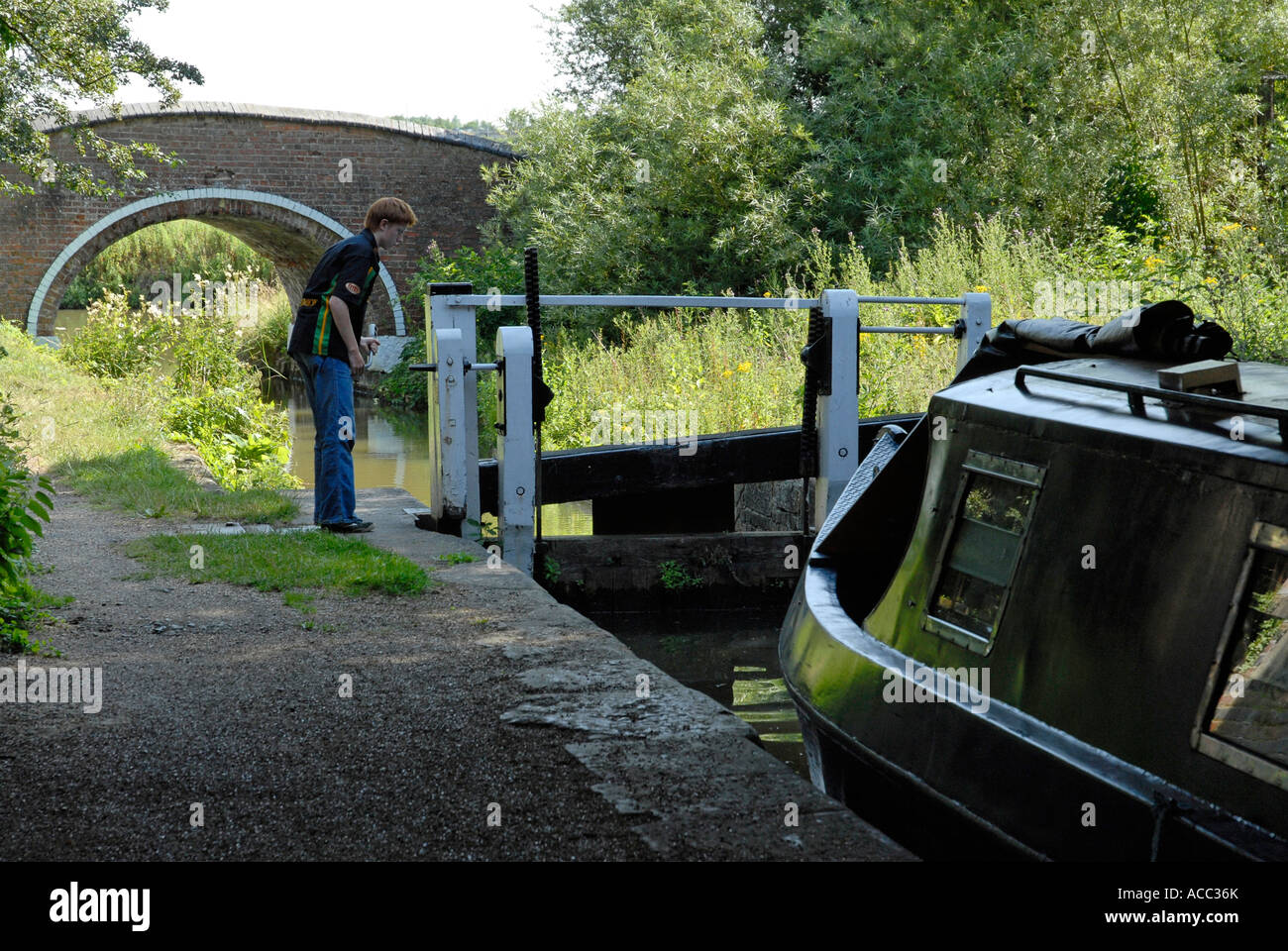 Operating the Dukes Cut Lock in Oxford Stock Photo - Alamy