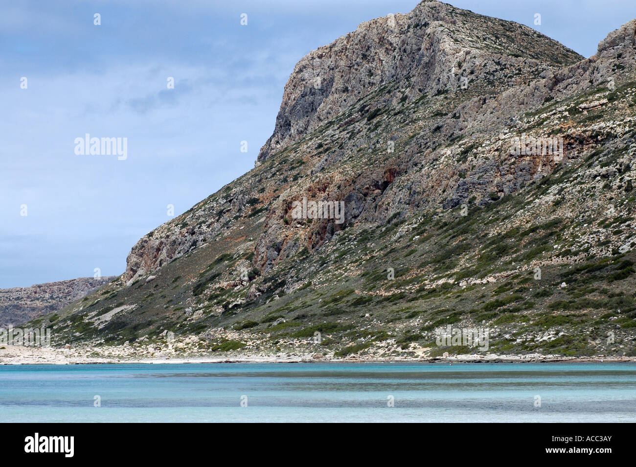 Balos beach on western Gramvoussa peninsula of island of Crete in ...