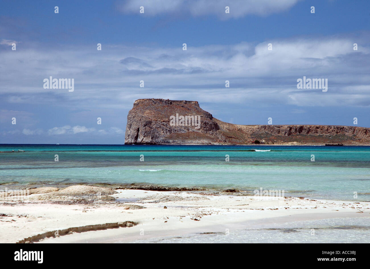 Gramvoussa insland seen from Balos beach on western Gramvoussa ...