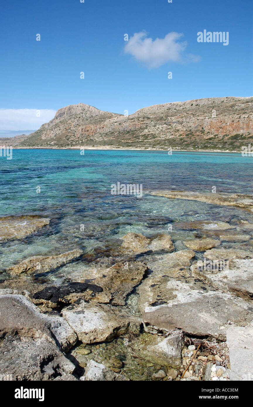 Balos beach on western Gramvoussa peninsula of island of Crete in ...